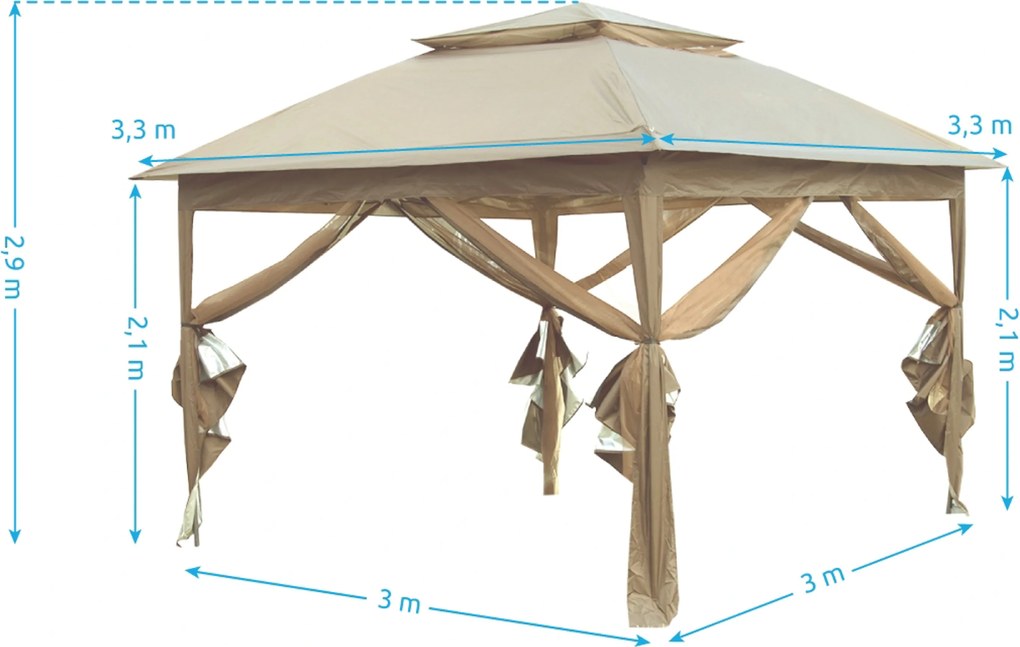Marimex | Zahradní altán Marimex Vista 3x3 m - béžový | 10970574