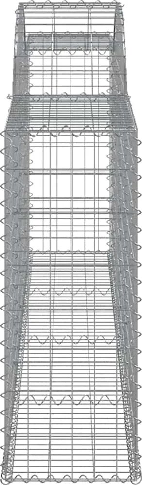 Klenuté gabionové koše 7 ks 300x30x80/100 cm pozinkované železo 3146508