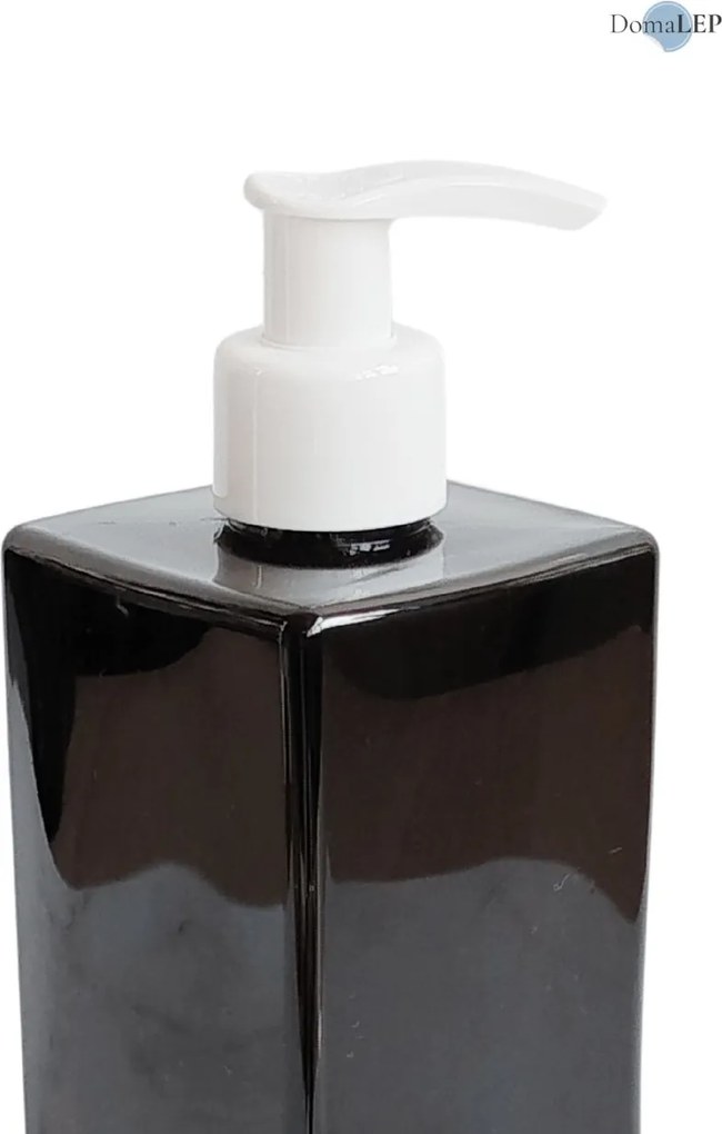Dávkovač na mýdlo 500 ml černý s bílou pumpičkou LUNA