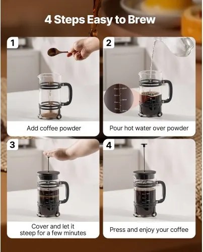 Kávovar French Press VEVOR, 1 l