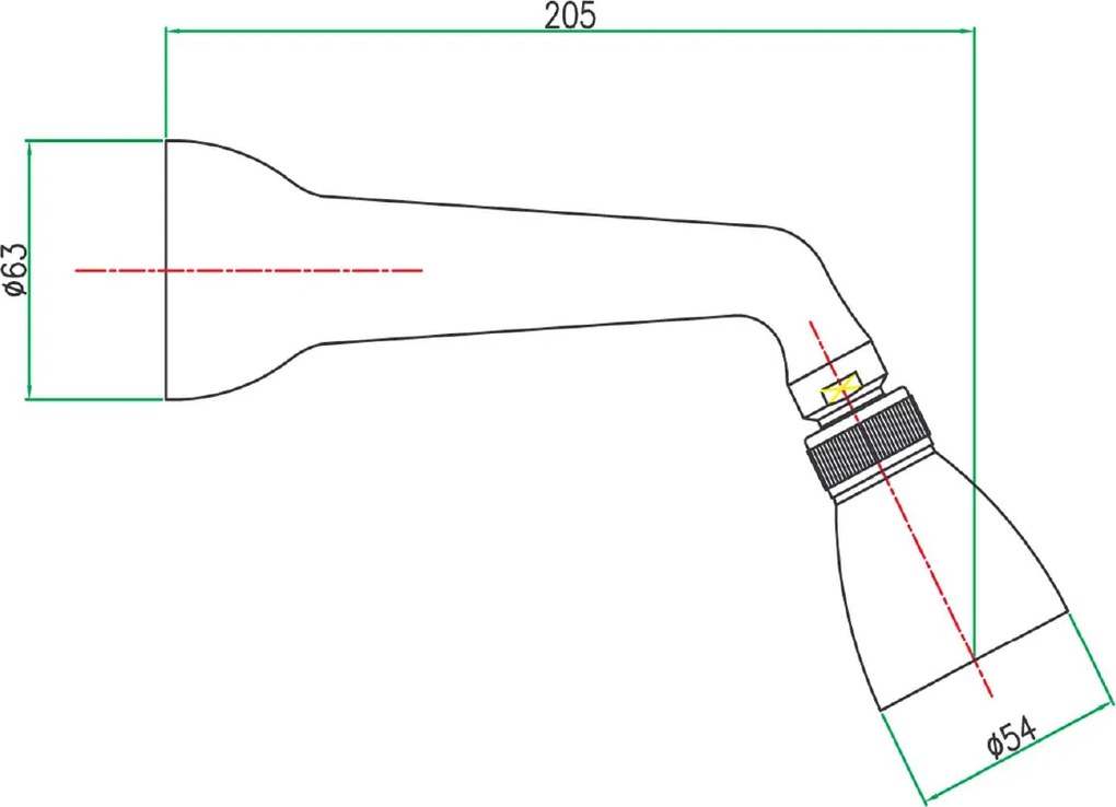 SAPHO Retro nástěnná sprcha s otočným kloubem, chrom/zlato 9042