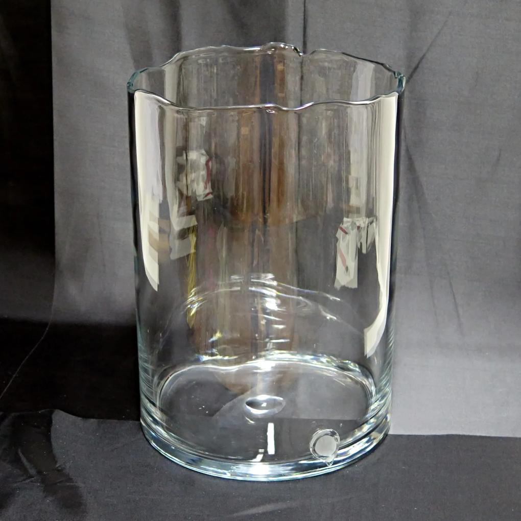 Váza skleněný ovál Galeroa H - široká s vlnitým okrajem 30×41cm