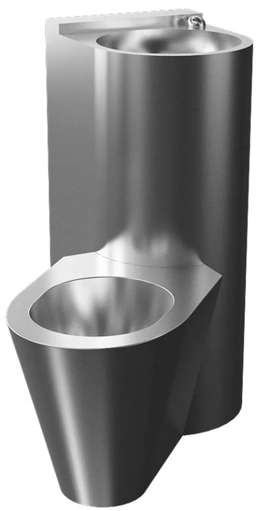 Sanela - WC s umyvadlem do rohu, WC na zemi vlevo SLWN 08LP