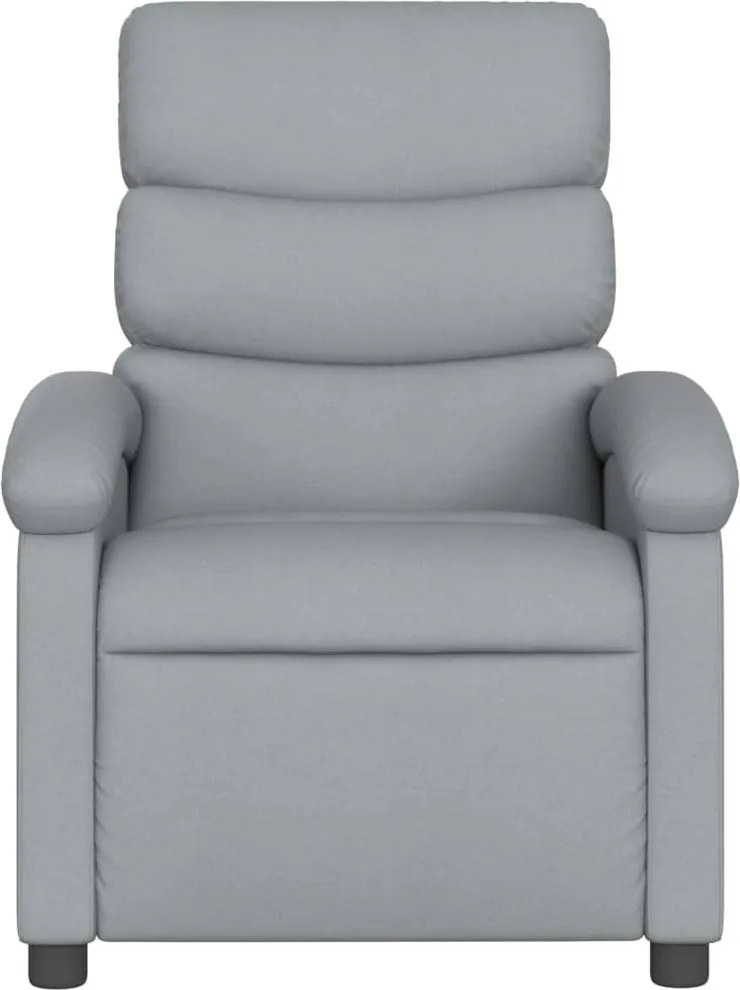 Masážní křeslo s polohovacím mechanismem, světle šedé, látkové 3205809