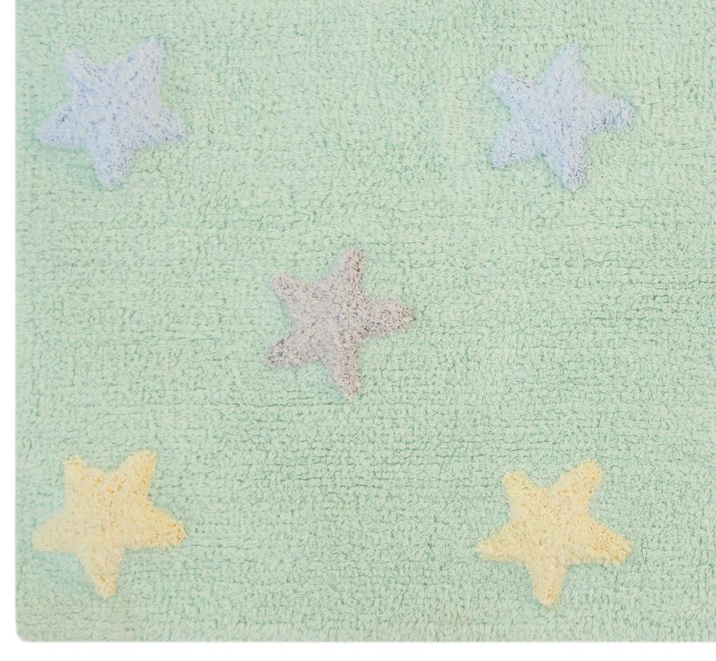 Lorena Canals koberce Přírodní koberec, ručně tkaný Tricolor Stars Soft Mint - 120x160 cm