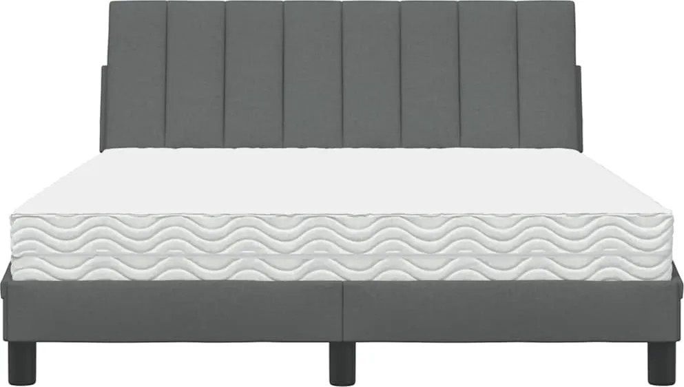 Postel s matrací Hanko tmavě šedá 140 x 200 cm textil 3310532