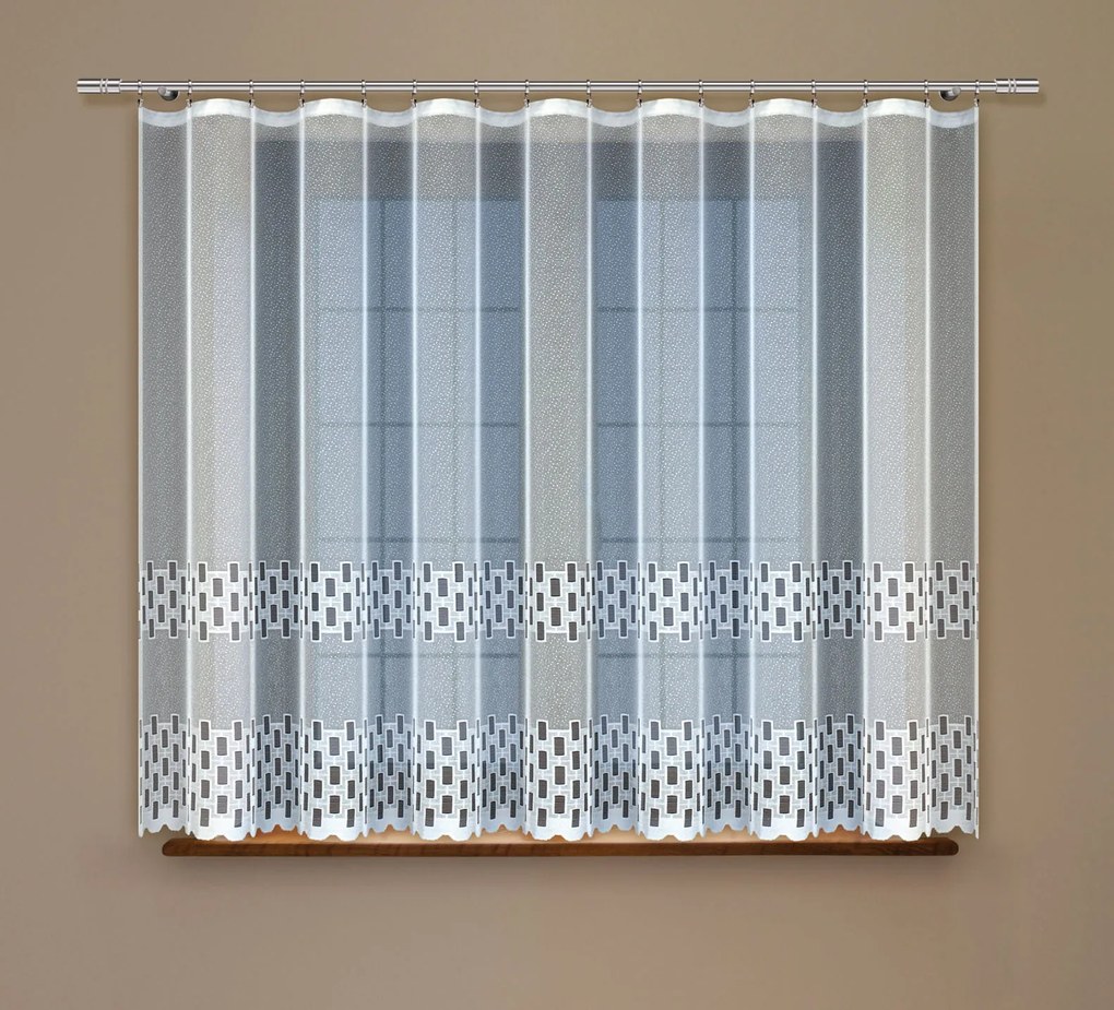 Dekorační žakárová záclona s řasící páskou DERRICK 160 bílá 300x160 cm MyBestHome