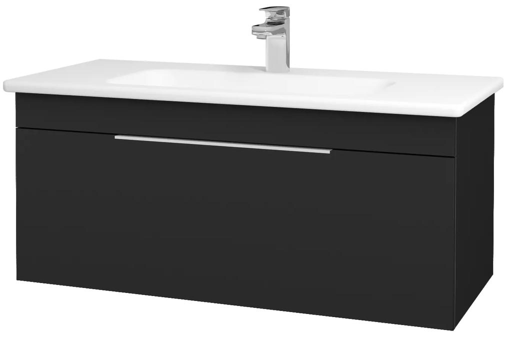 Dřevojas Koupelnová skříň ASTON SZZ 100 Varianta: N01 Bílá lesk / Úchytka T04 / D06 Ořech