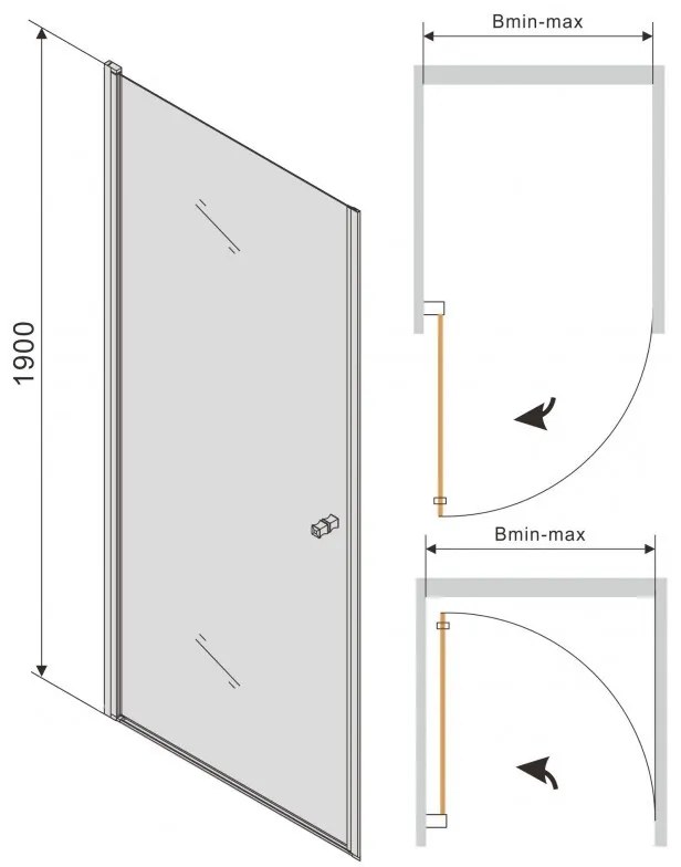 Sprchové dveře MEXEN PRETORIA 70 cm