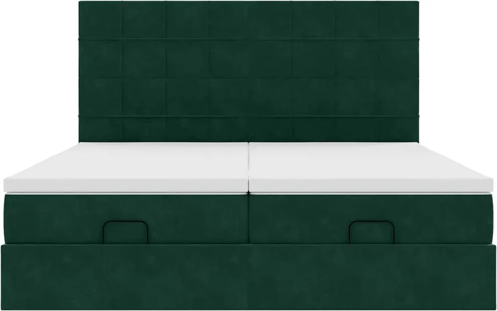 Osmanský rám postele s matracíes tmavě šedá 180x200cm samet 3313775