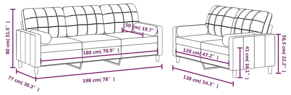 2dílná sedací souprava s polštáři světle žlutá textil