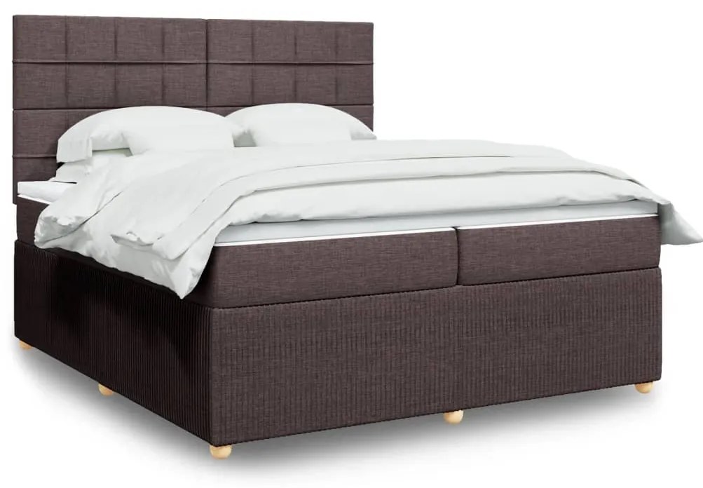 Box spring postel s matrací tmavě hnědá 200x200 cm textil