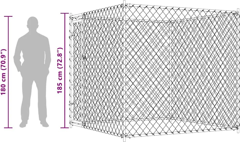 vidaXL Marketos Venkovní psí kotec 193 x 193 x 185 cm