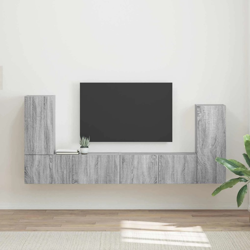 Sestava TV skříněk 4 ks Šedá Sonoma Kompozitní dřevo 3409120