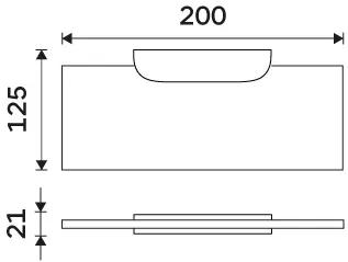 Černá police do koupelny z plexiglass, 20 cm NIMCO NIKAU černá NKC X320-C-90