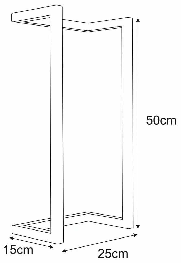 Nástěnný držák na ručníky KS-48 černý 50x25x15 cm