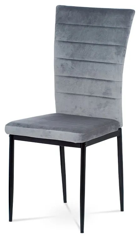 Autronic Jídelní židle, šedá látka samet, kov černý mat AC-9910 GREY4