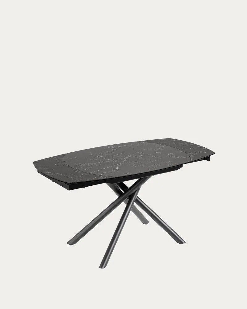 Rozkládací jídelní stůl s přídavnou deskou s keramickou deskou 100x130 cm Yodalia – Kave Home