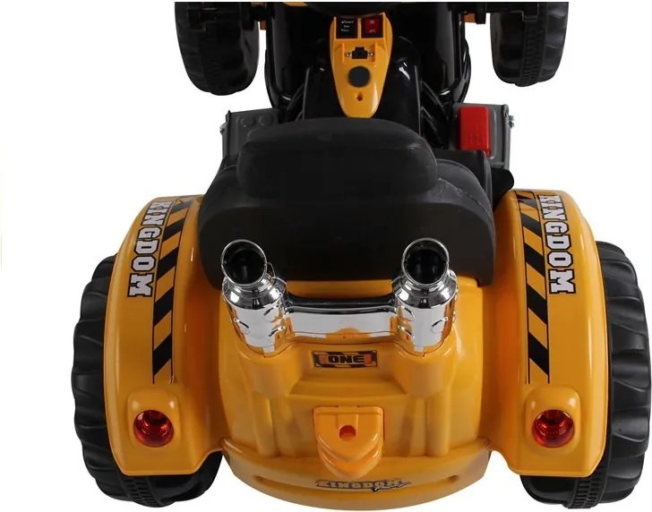 LEAN CARS Elektrický traktor s bagrem oranžový