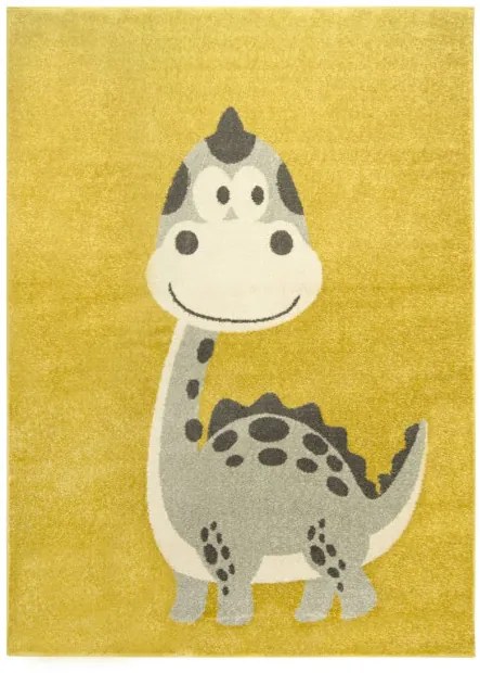 Dětský koberec Emily Kids 5860D Dinosaurus žlutý
