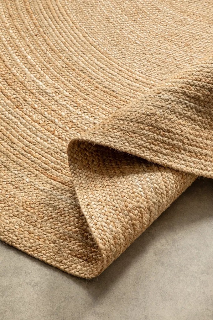 Hanse Home, Kusový koberec Jute Braided 106005 Gold kruh, 100x100 (průměr) kruh, béžová, chodba / předsíň