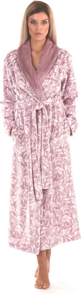 Flora Mauve Mist - Dámský Župan s Límcem - Model 25 56 4303 - S