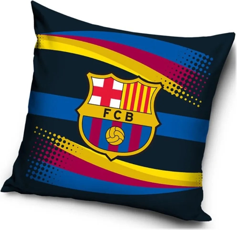 Velurový polštář FC Barcelona - motiv Wave | 40x40 cm