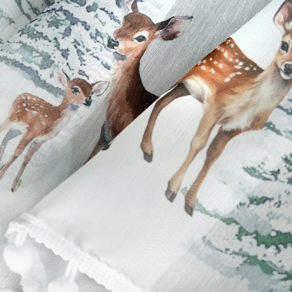 KRÁTKÁ VÁNOČNÍ ZÁCLONA NA PÁSCE XMAS18 150X70 CM VZOROVANÁ