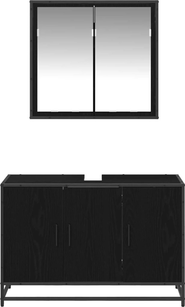 Sada koupelnového nábytku 2 ks Černý dub 90 x 33 x 60 cm 3402359