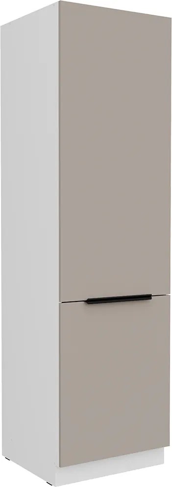 ARIA lb | vysoká skříňka 60 LO-210 2F na vestavnou lednici | 60 cm | ANTI FINGERPRINT povrch | bílá/béžová