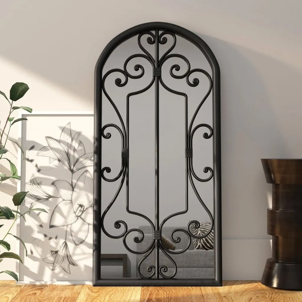 Zrcadlo černé 100 x 45 cm železo do interiéru 3093544