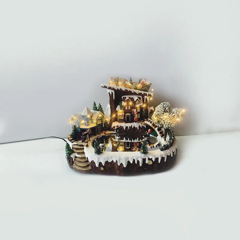ACA DECOR Vánoční LED zátiší s pohybem a hudbou Bruslaři 3