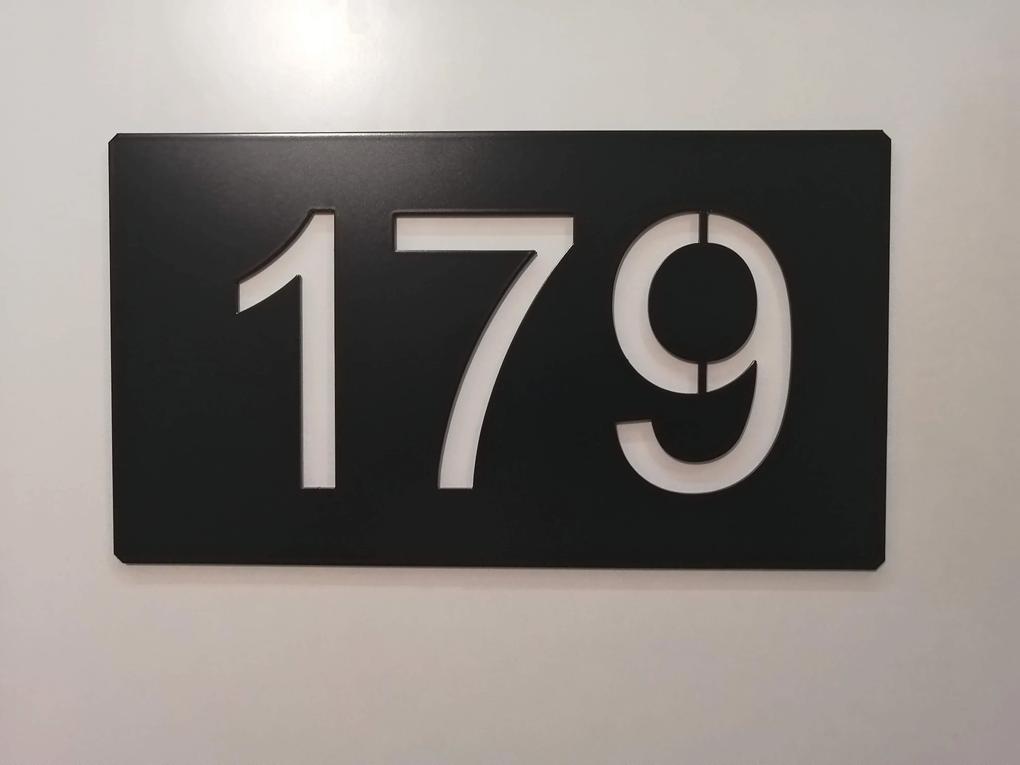 Domovní číslo tabulka lakovaná 11 Velikost: 43 x 20 cm  (XL) - Doporučujeme, Odstín: RAL 9005 - černá