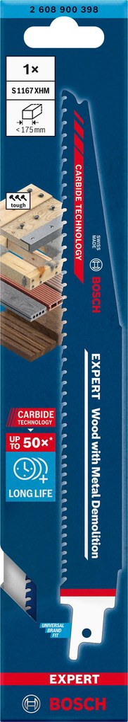 BOSCH Pilový list do pily ocasky EXPERT Wood with Metal Demolition S1167XHM