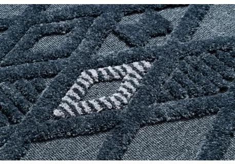 koberec SEVILLA Y499B laťková mříž, diamanty modrý střapce Berber, velikost 140x190 cm | krásné koberce cz