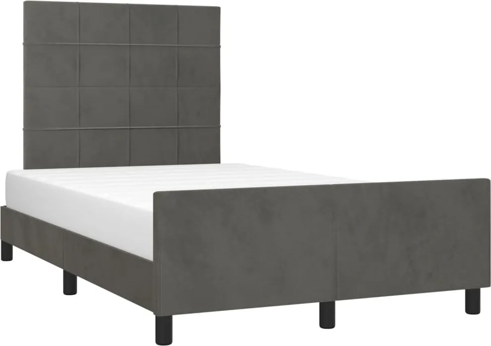 Rám postele bez matrací tmavě šedá 120x190 cm samet 3270579