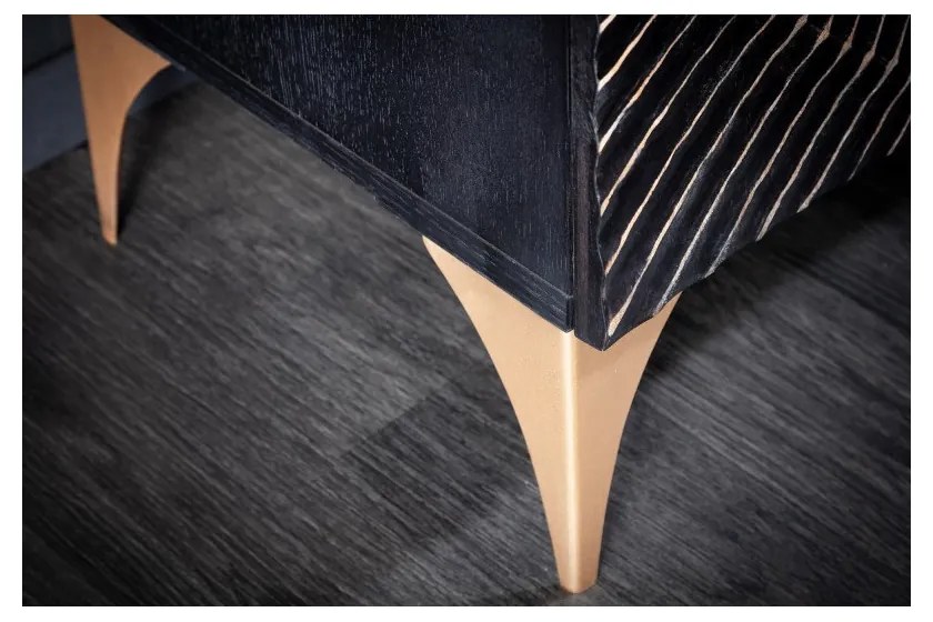 Massive home | Designová vysoká komoda Black Golden Sunset 120cm