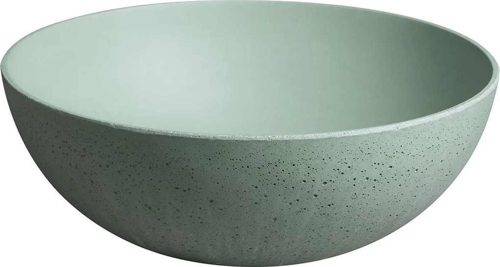 Sapho Sapho, FORMIGO betonové umyvadlo na desku, průměr 39cm, zelená mat, FG323
