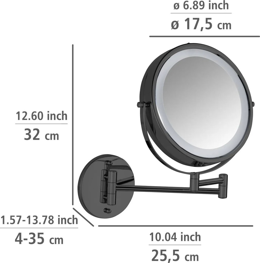 Kosmetické nástěnné LED zrcadlo LUMI, montáž bez vrtání