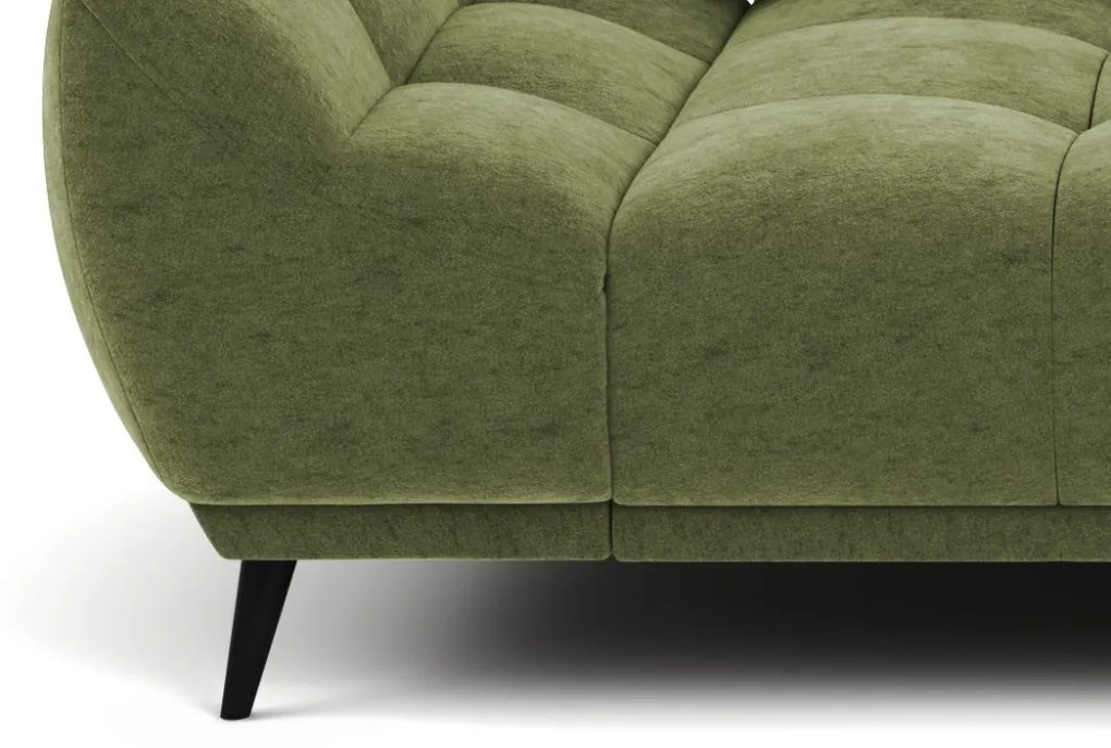 Rohová sedací souprava Allegra, trávově zelená látka, pravý roh