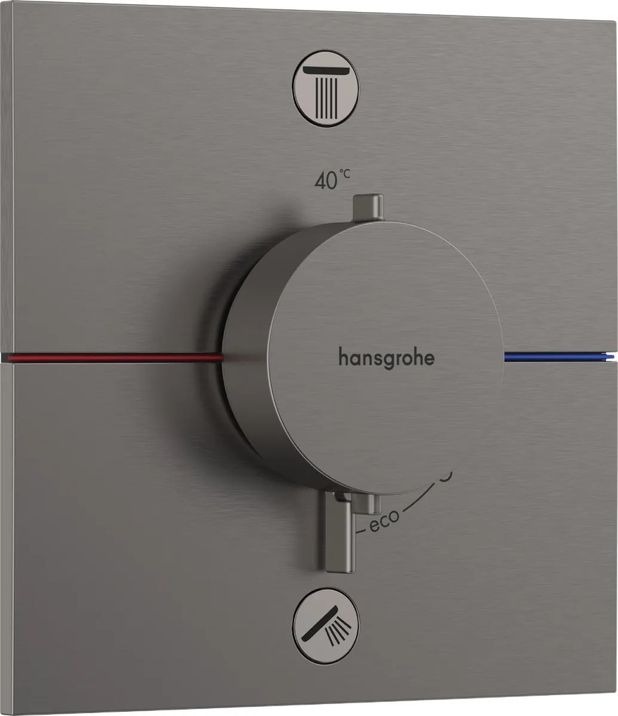 Hansgrohe ShowerSelect Comfort E, termostat pod omítku pro 2 spotřebiče, kartáčovaný černý chrom, HAN-15572340