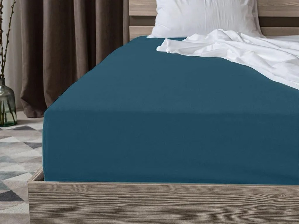 Jersey prostěradlo HIGHFIT petrolejové 200 x 220 cm
