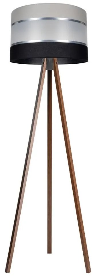 Belis Stojací lampa CORAL 1xE27/60W/230V hnědá/černá/šedá/chrom AS0462+BE0788