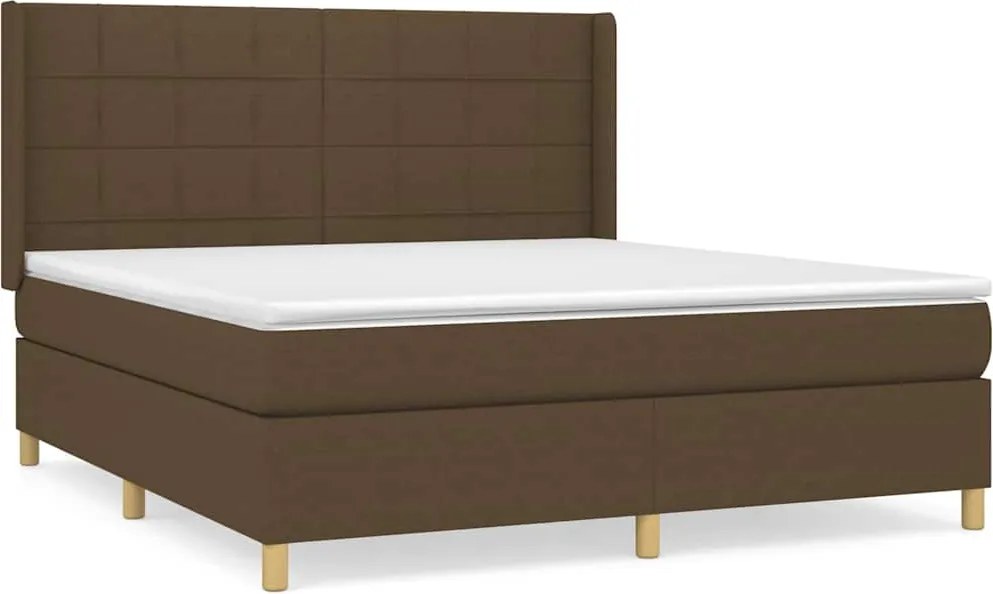 Box spring postel s matrací tmavě hnědá 160x200 cm textil 3132004