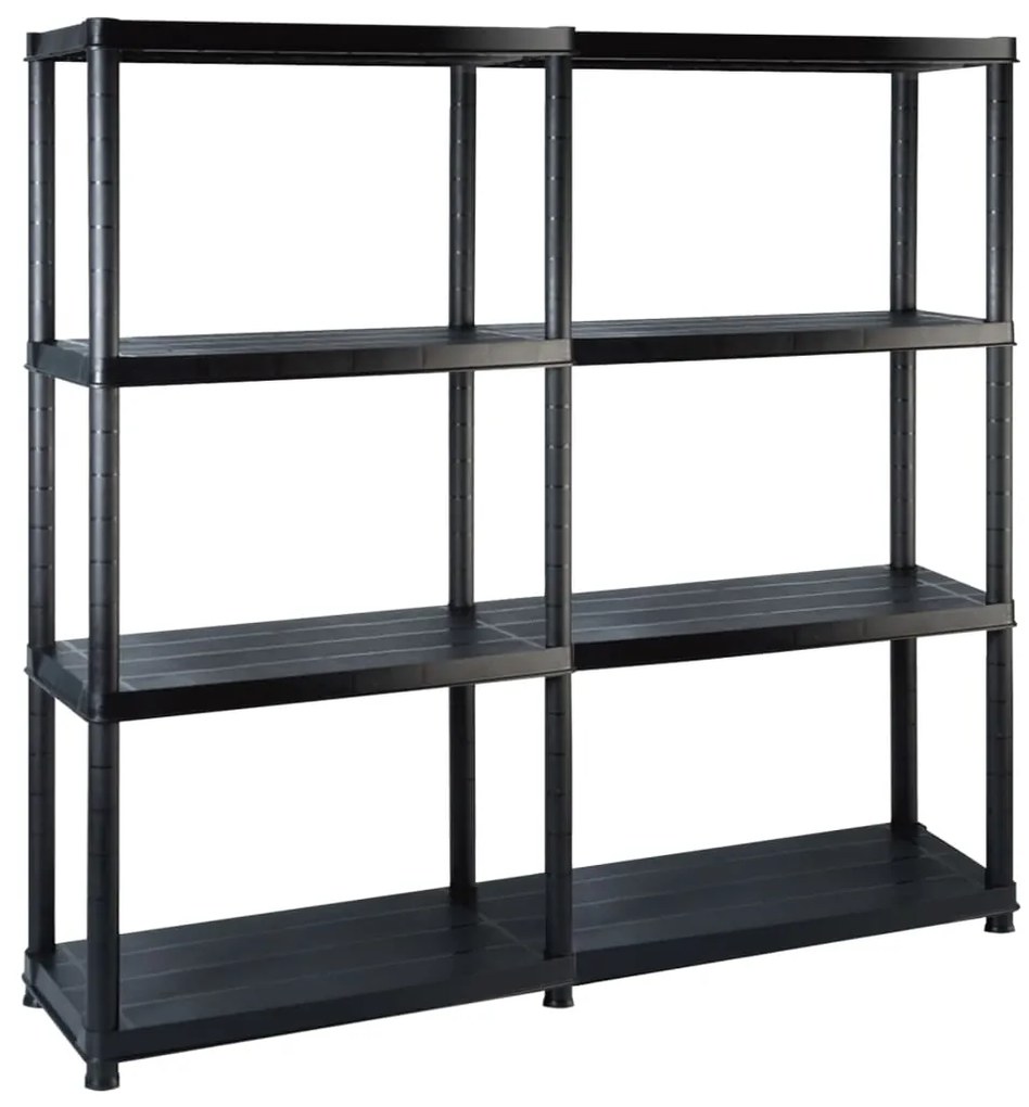 Úložný regál 4patrový černý 122 x 30,5 x 130 cm plast 3059851