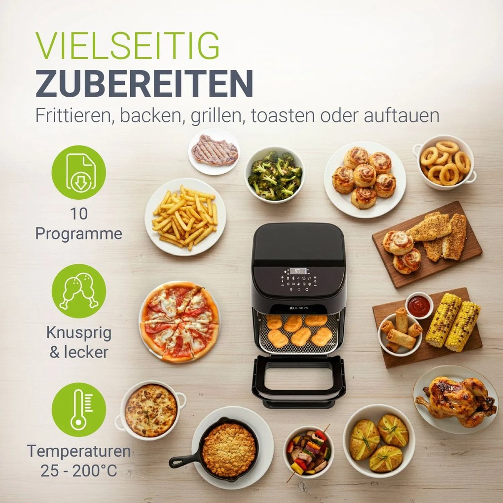 Juskys Horkovzdušná fritéza 12 l s 10 programy