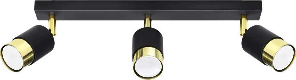 Sollux Lighting Stropní svítidlo NERO 3 černé/zlaté