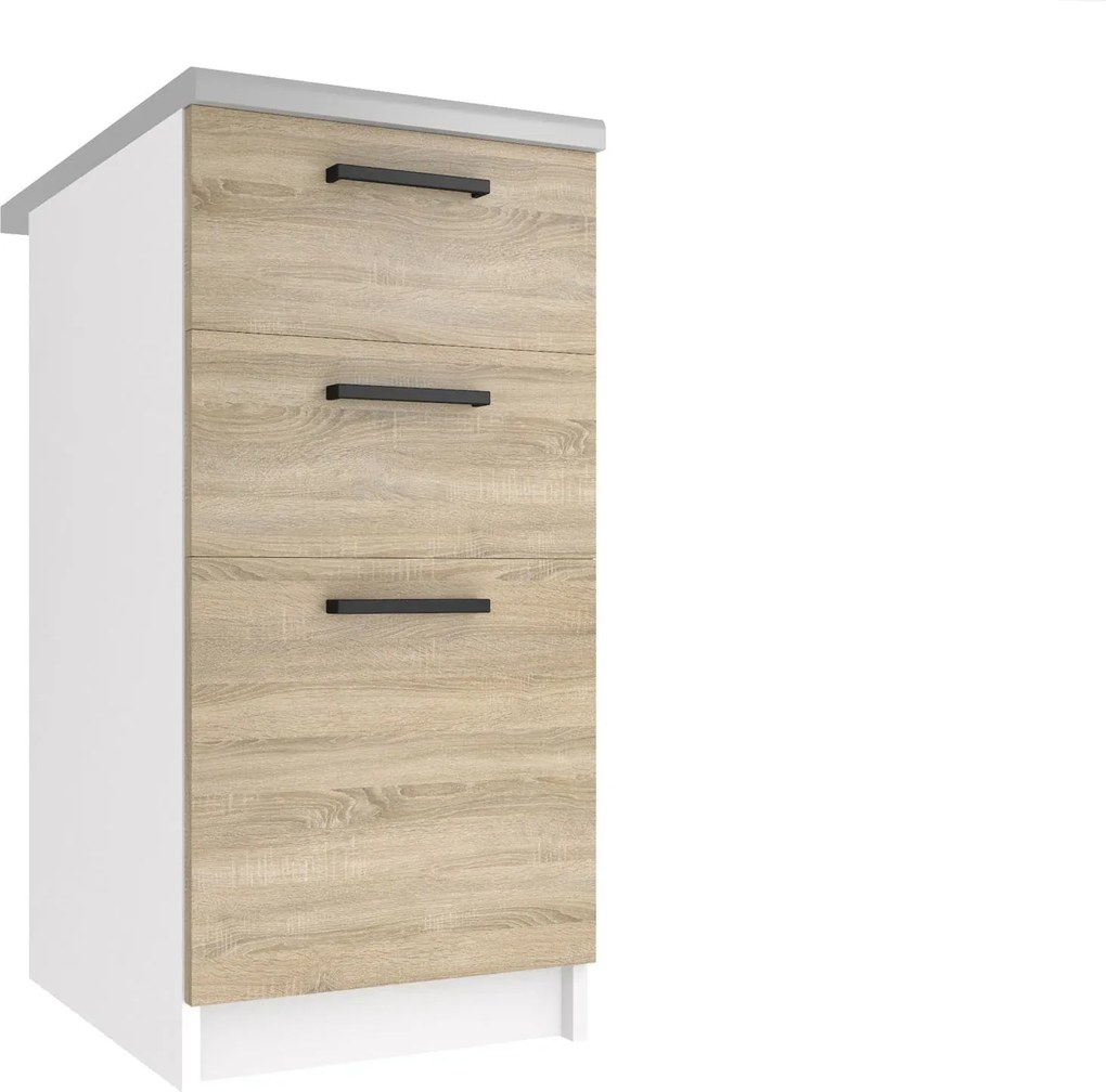 Kuchyňská skříňka Belini spodní se zásuvkami 40 cm dub sonoma s pracovní deskou  TOR SDSZ40/1/WT/DS/0/B1