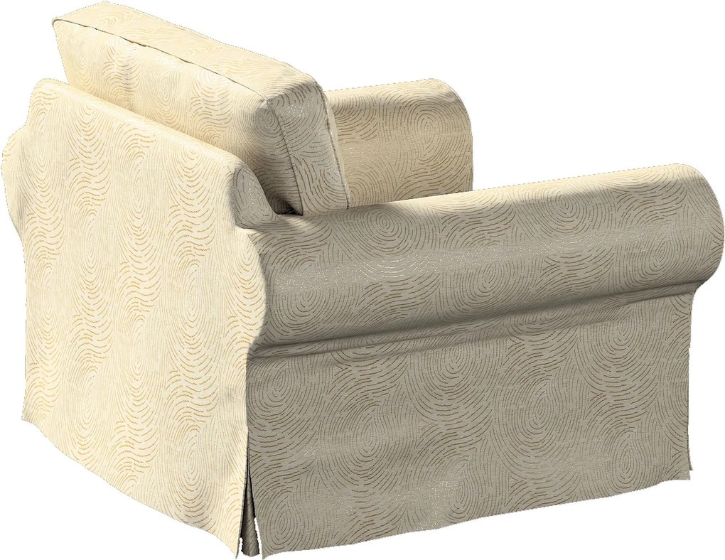 Potah na křeslo IKEA Ektorp barva béžová látka lesklé, pletený vzor, vzorované
