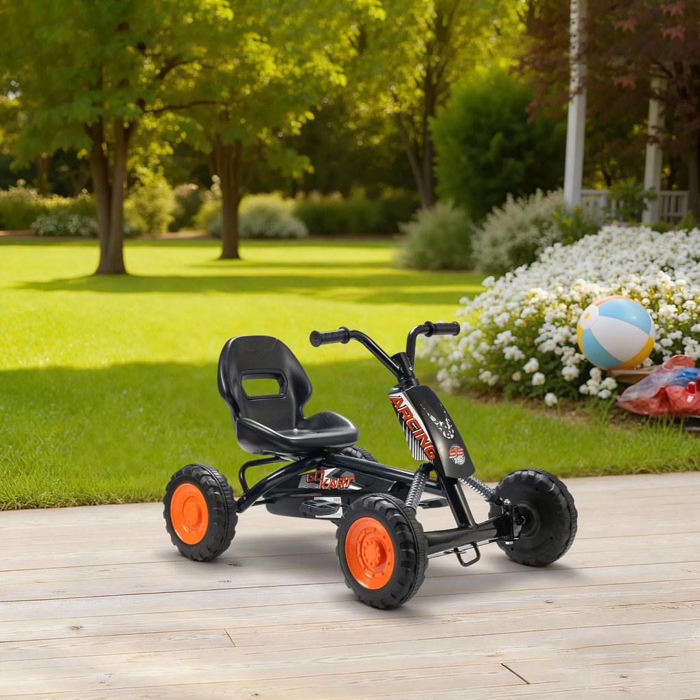 AIYAPLAY šlapací Go-Kart s PP koly, ocelový rám, nosnost 30 kg, pro děti 2-5 let, černý